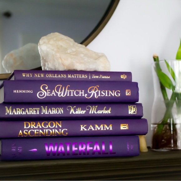 Other | 4 Dark Purple Book Spines For Interior Decor | Poshmark